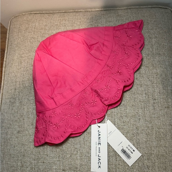 Accessories | Nwt Janie Jack Little Girls Eyelet Sun Hat Size 6 To 8 ...